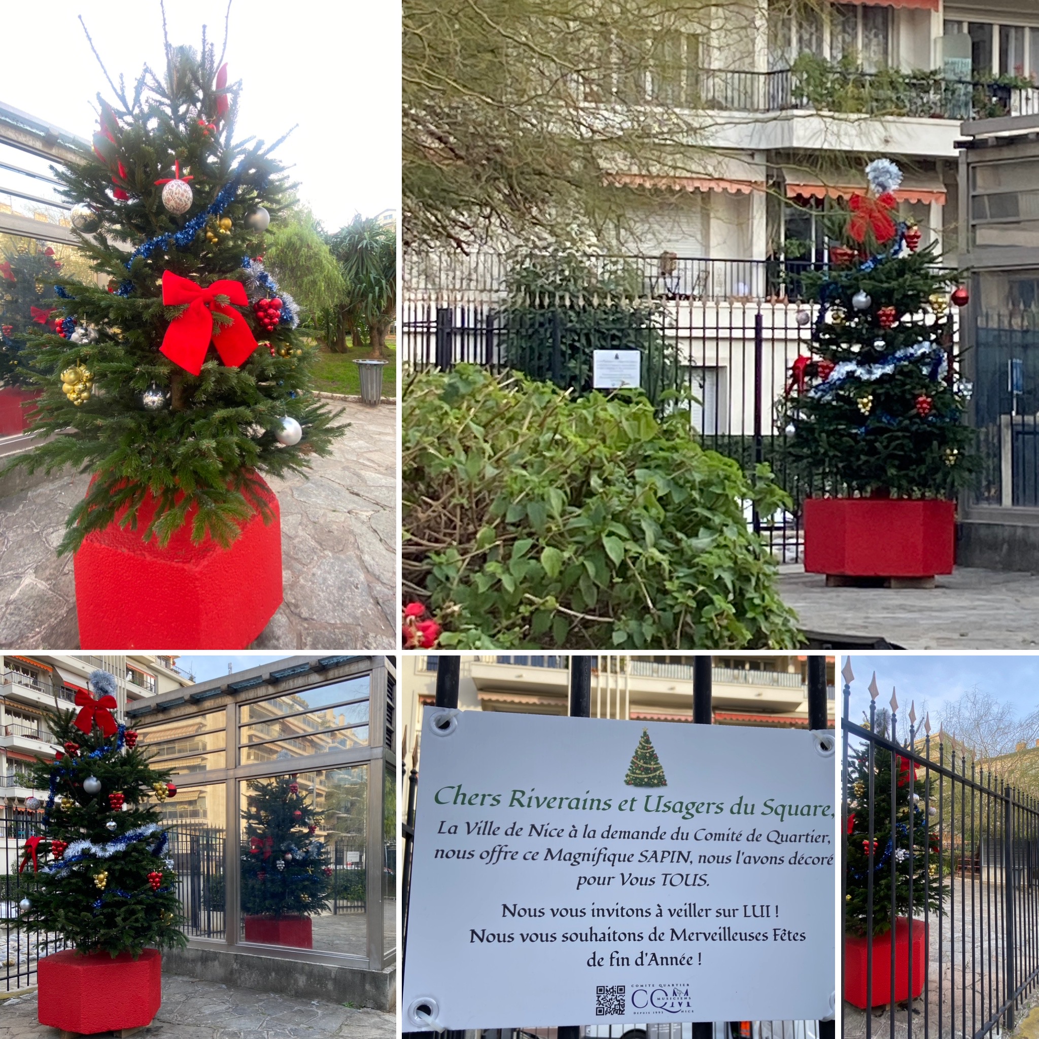 Sapin de Noël au Square Mozart – Comité de quartier des Musiciens à Nice